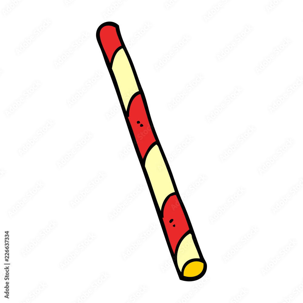 cartoon doodle striped straw Stock ベクター | Adobe Stock