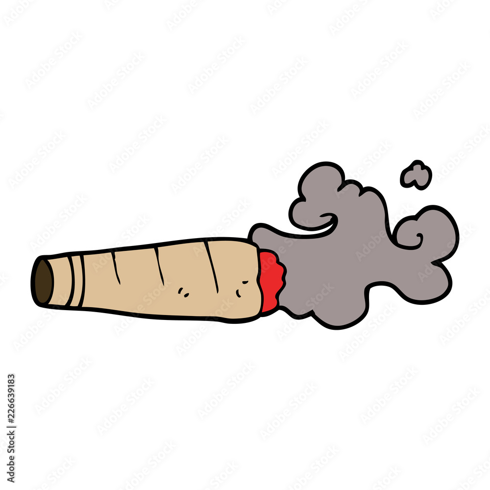 cartoon doodle smoking cigar Stock Vector | Adobe Stock
