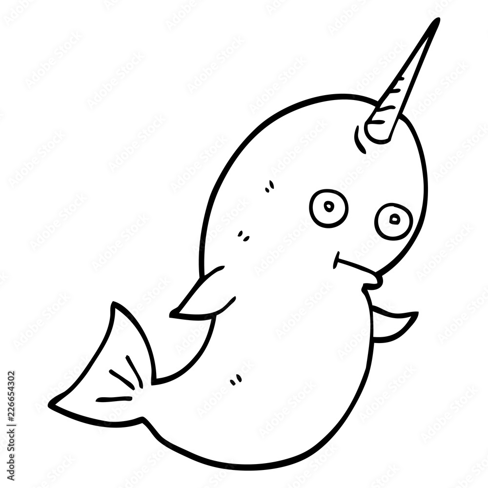 Narwhal Line Drawing