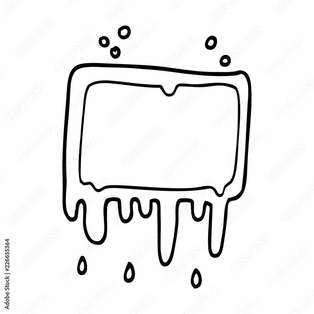 line drawing cartoon dripping banner Stock Vector | Adobe Stock