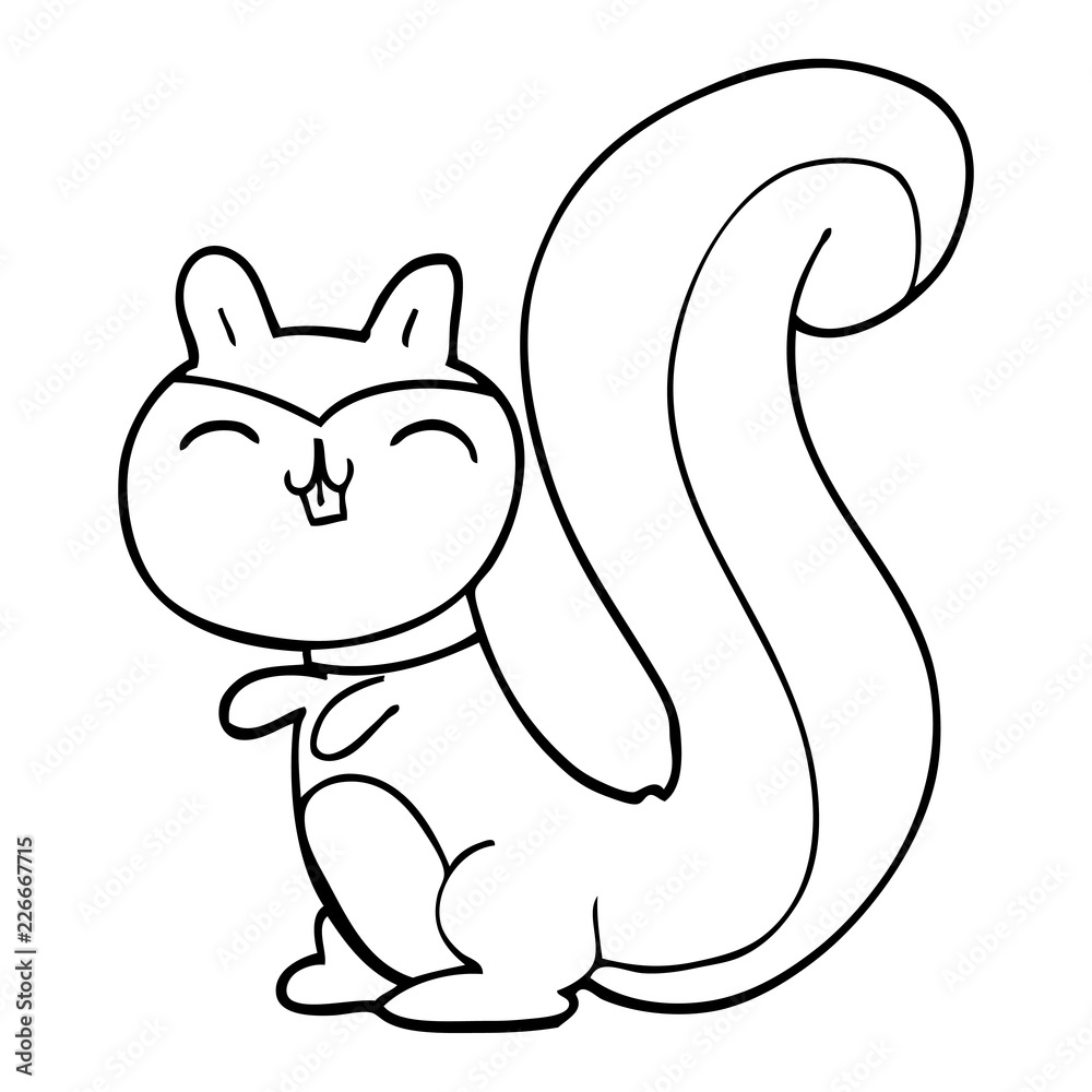 How To Draw A Cartoon Squirrel