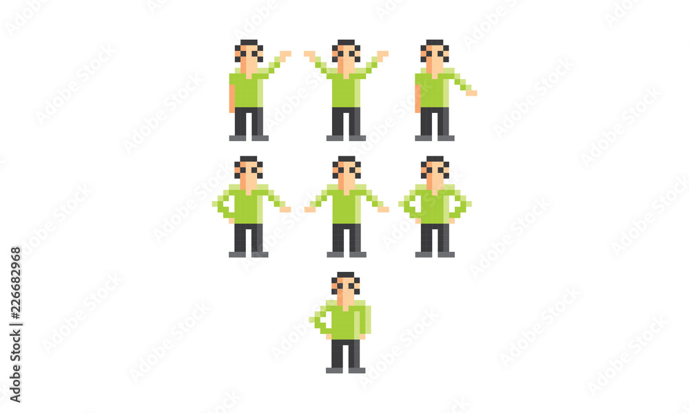 Pixel Art Men Logo Icon Vector Stock Vector | Adobe Stock
