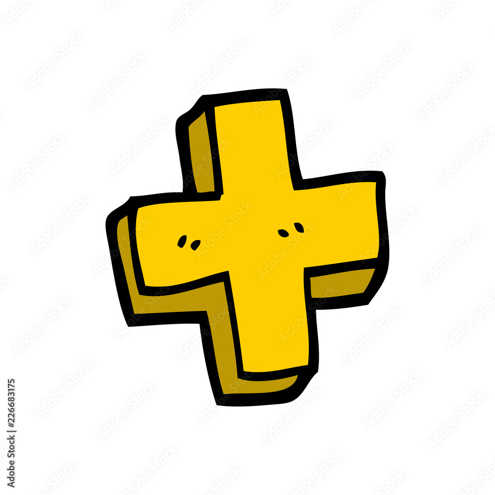 cartoon doodle plus symbol Stock Vector | Adobe Stock