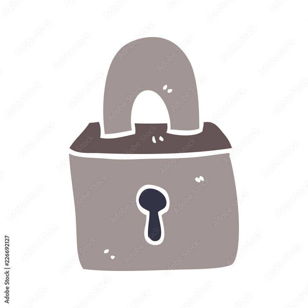 cartoon doodle padlock Stock Vector | Adobe Stock