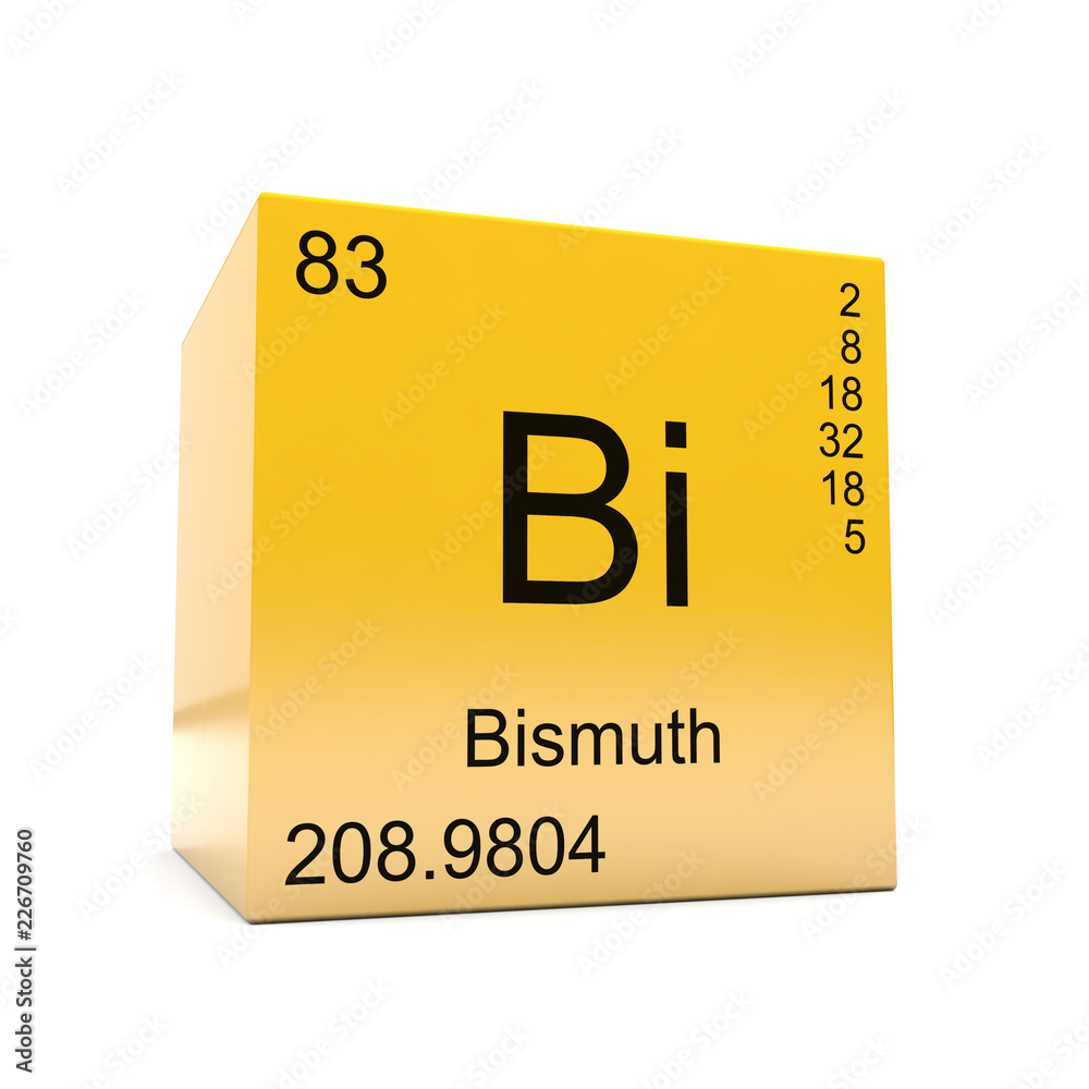 Bismuth chemical element symbol from the periodic table displayed on ...