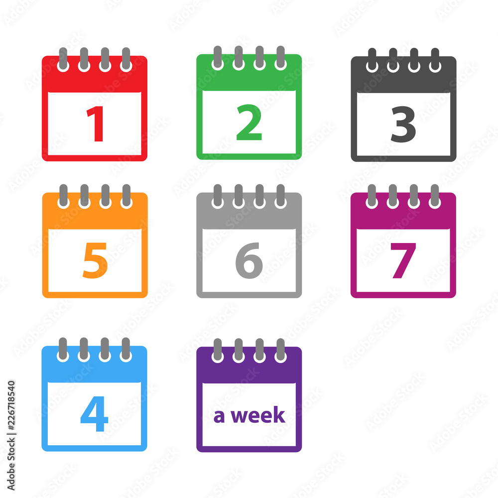 A week Calendar icon vector in modern flat style for web, graphic and ...