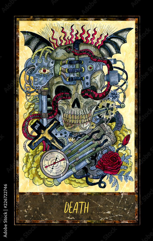 Death. Major Arcana tarot card. The Magic Gate deck. Fantasy graphic ...