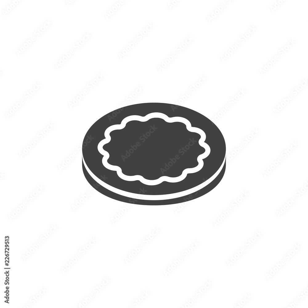 Round biscuit cookies vector icon. filled flat sign for mobile concept ...