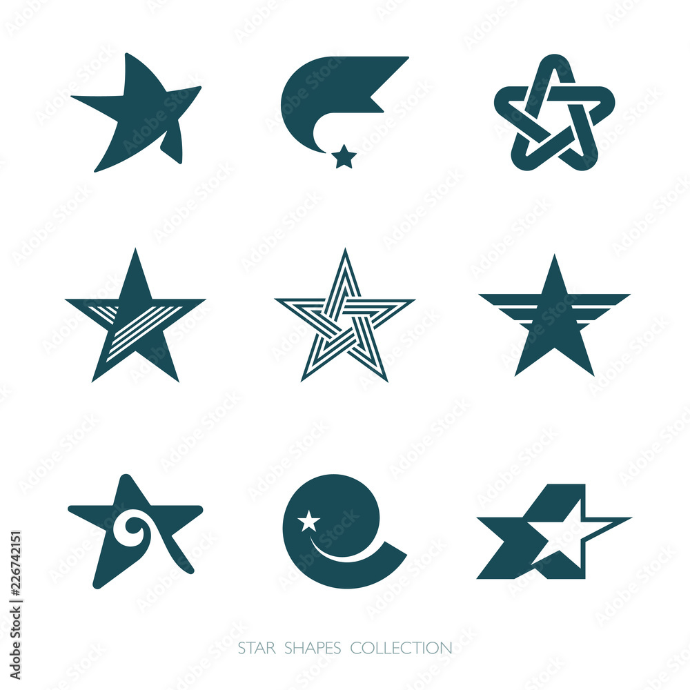 Star Shapes Collection. Vector icons set. Stock Vector | Adobe Stock