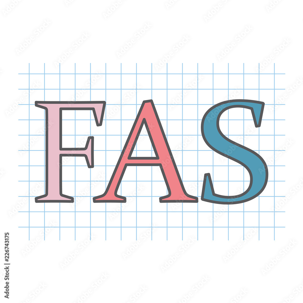 FAS (fetal alcohol syndrome) acronym written on checkered paper sheet ...