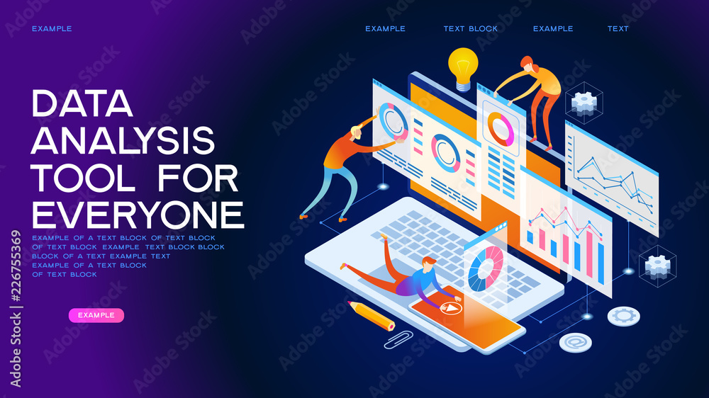 Data analysis tool Web Banner Stock Vector | Adobe Stock