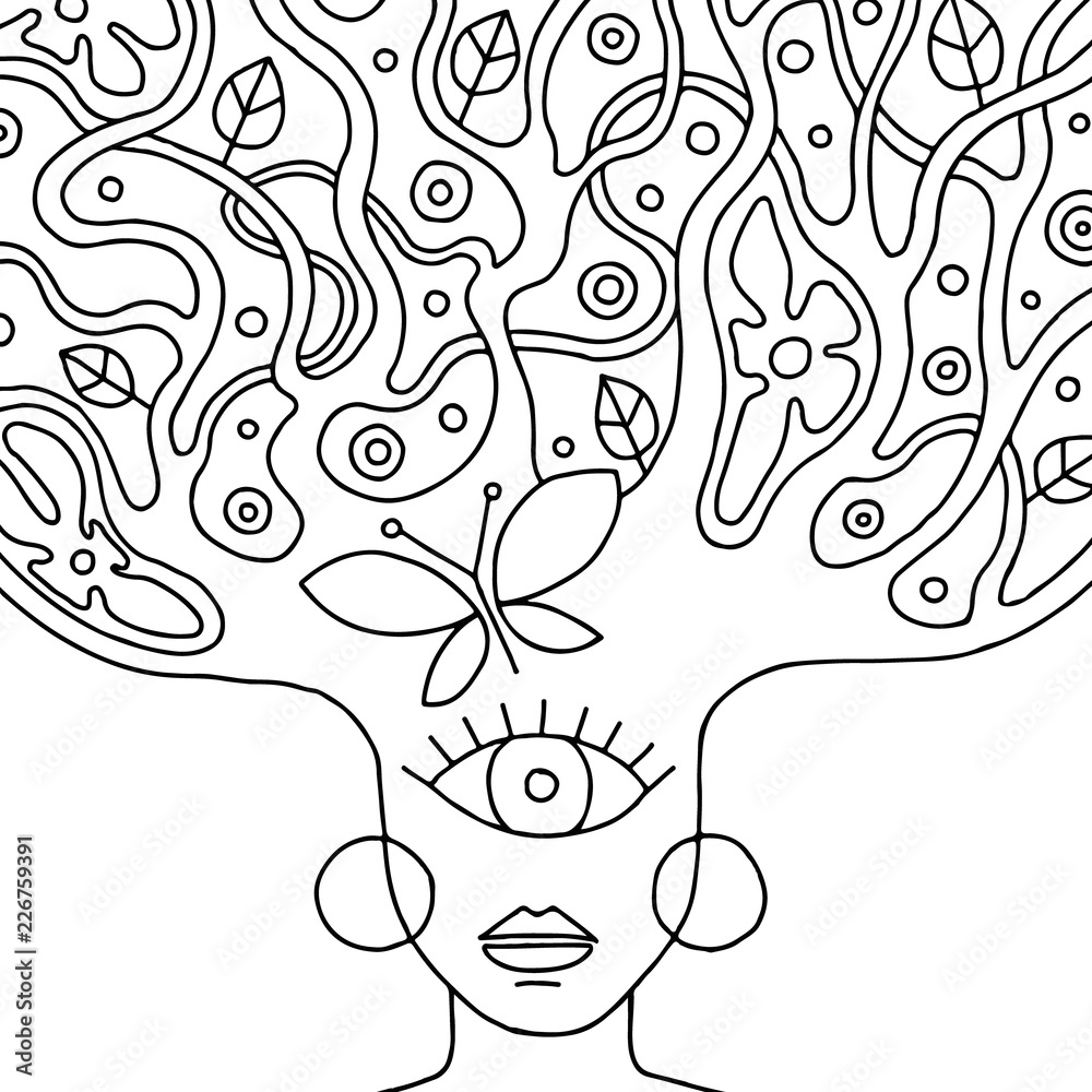 Psychedelic Face Drawing