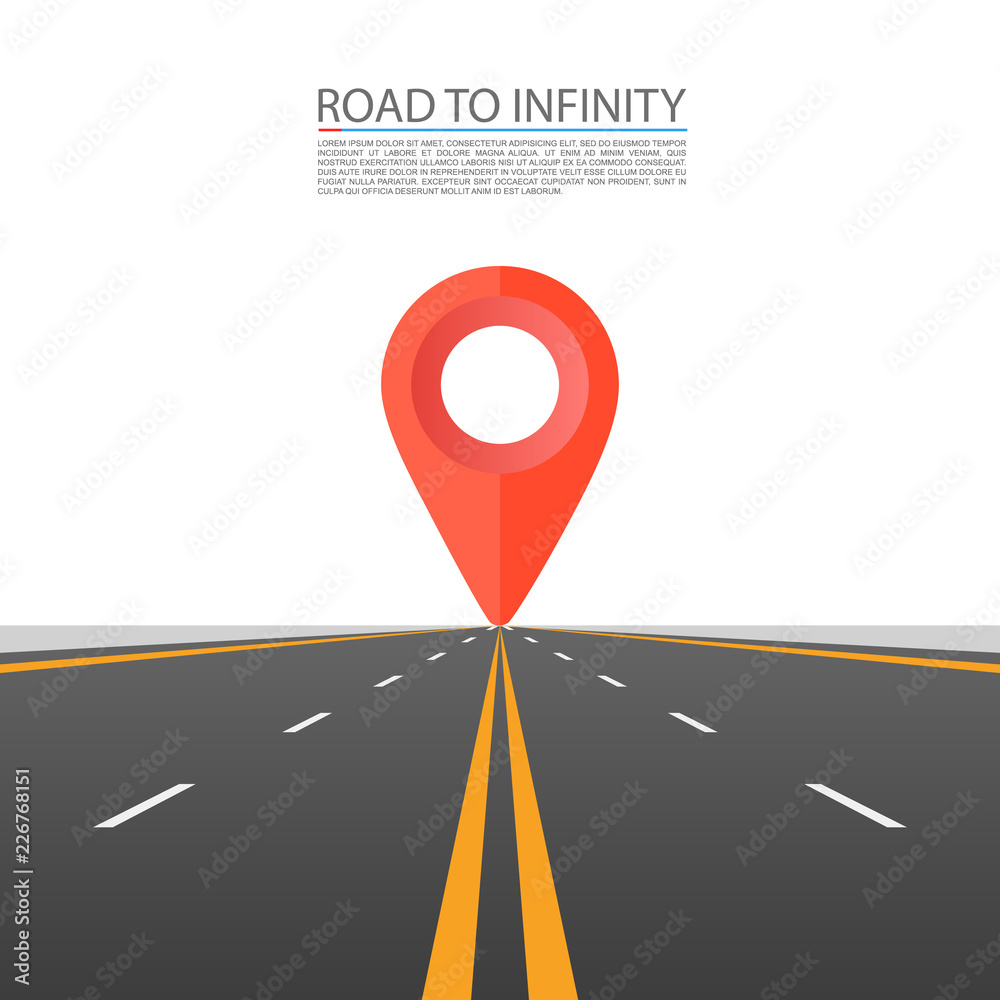 Road to infinity, Road vector highway, Vector illustration, Road sky ...
