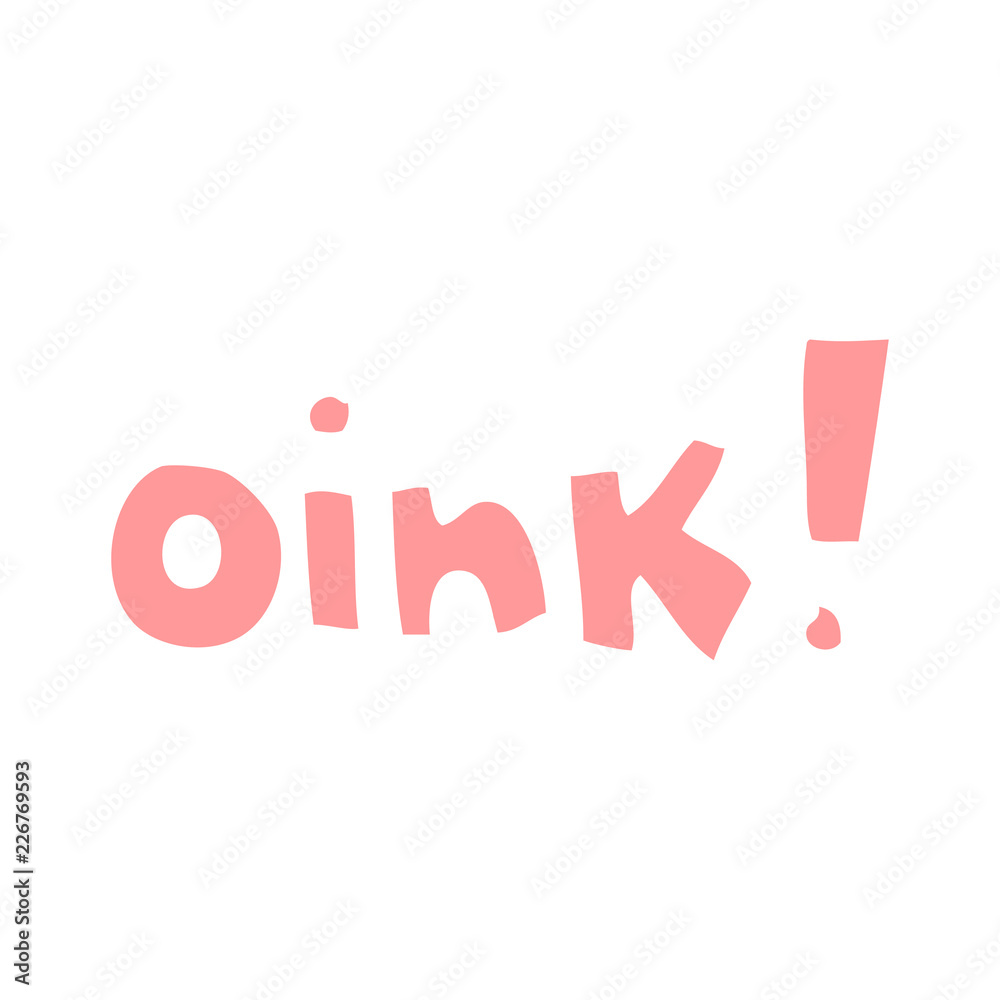 flat color style cartoon word oink Stock Vector | Adobe Stock