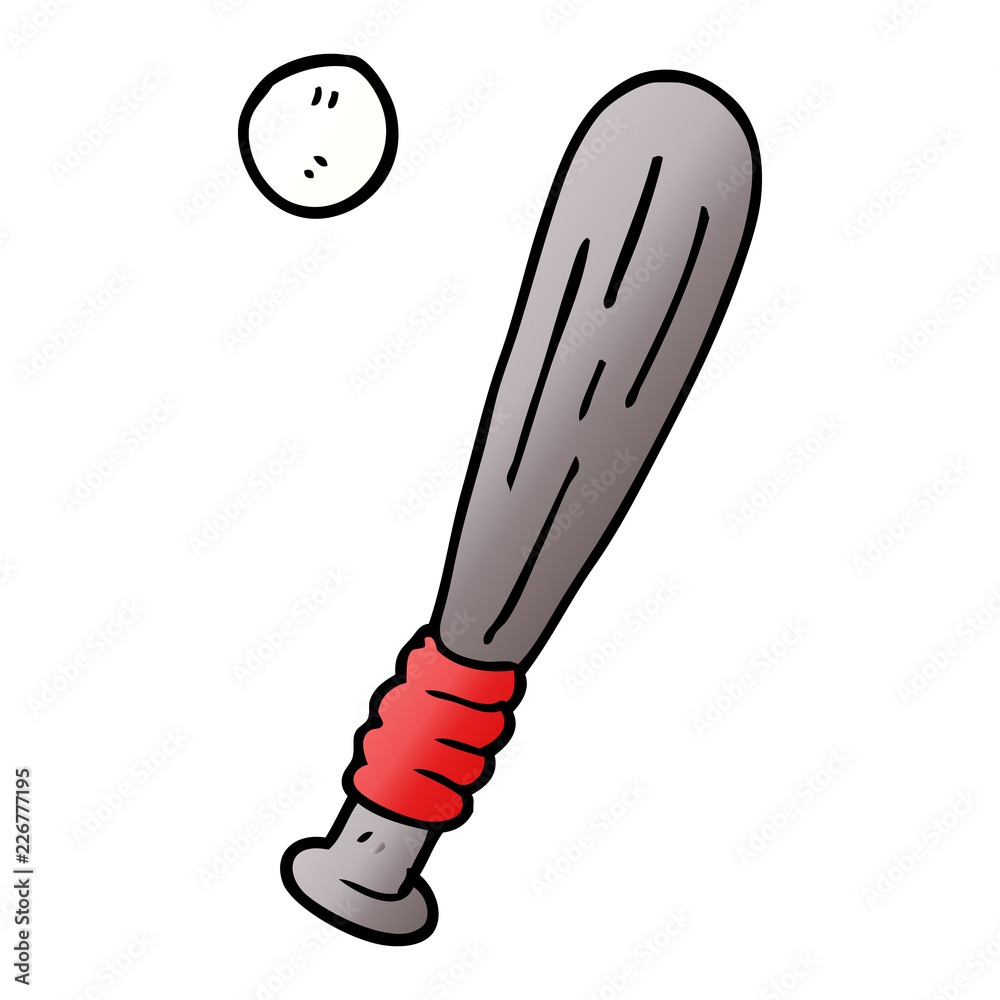cartoon doodle baseball bat Stock Vector | Adobe Stock