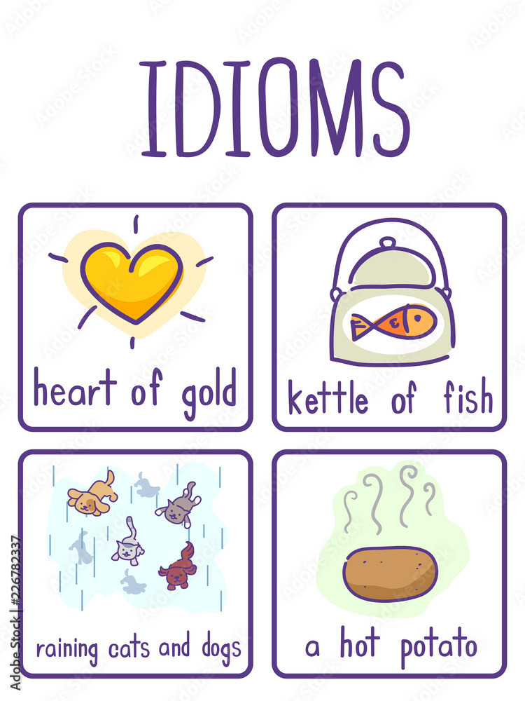 Idioms Elements Samples Illustration Stock Vector | Adobe Stock