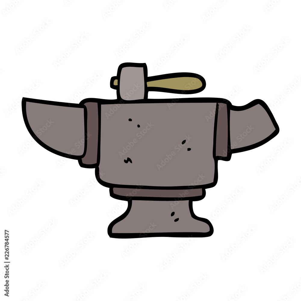 cartoon doodle heavy old anvil Stock Vector | Adobe Stock