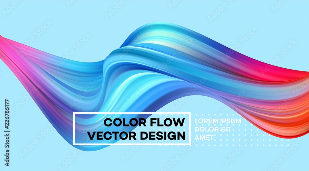 Modern colorful flow poster. Wave Liquid shape in color background. Art ...