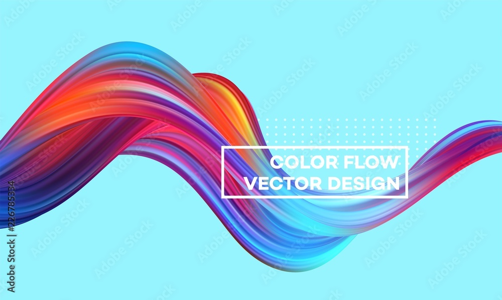Modern colorful flow poster. Wave Liquid shape in color background. Art ...