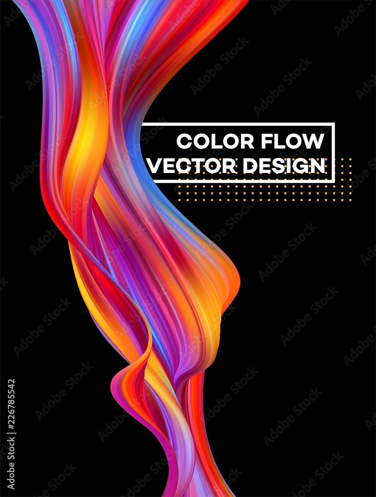 Modern colorful flow poster. Wave Liquid shape in color background. Art ...
