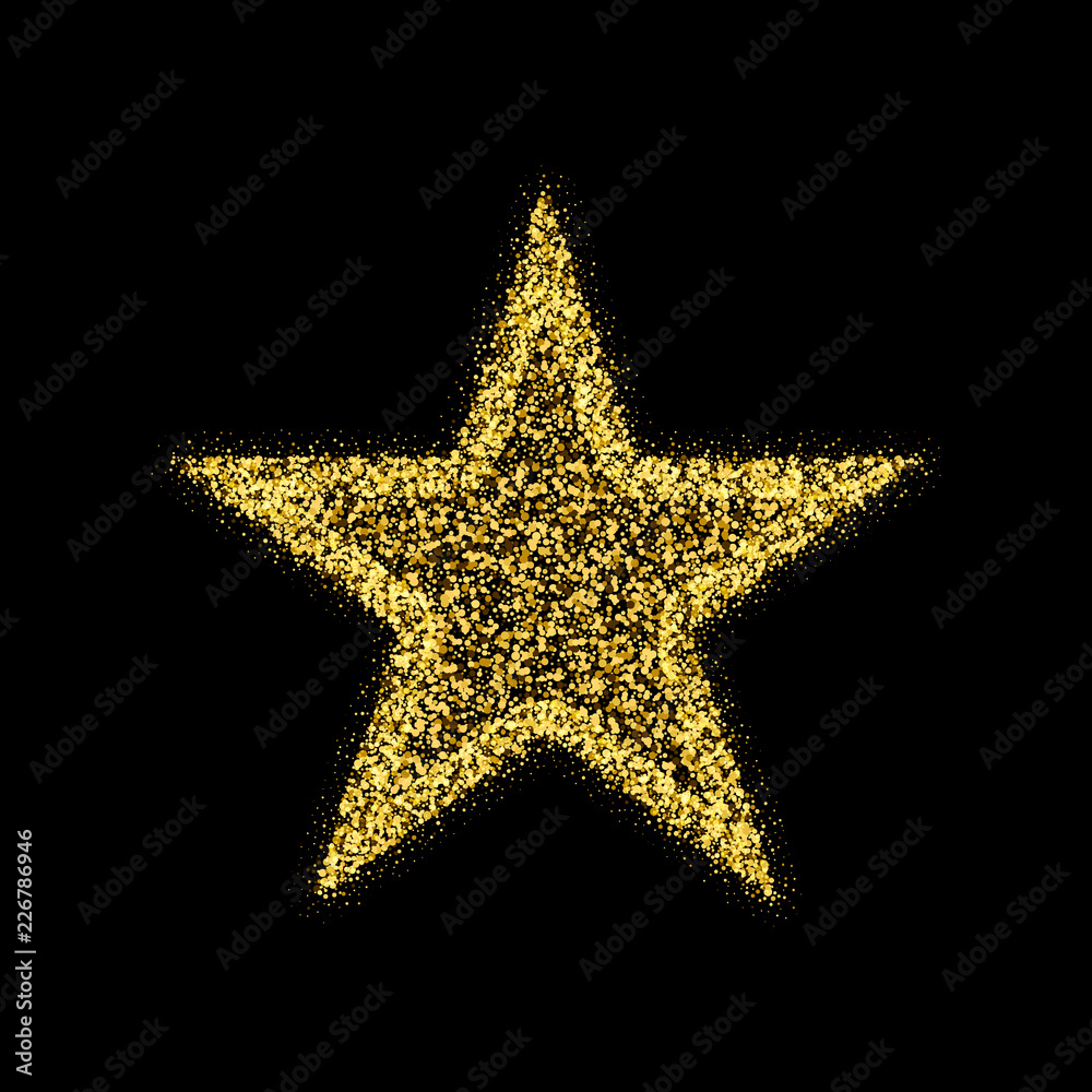 Gold glitter vector star. Golden sparkle luxury design element. Amber particles. Stock Vector ...