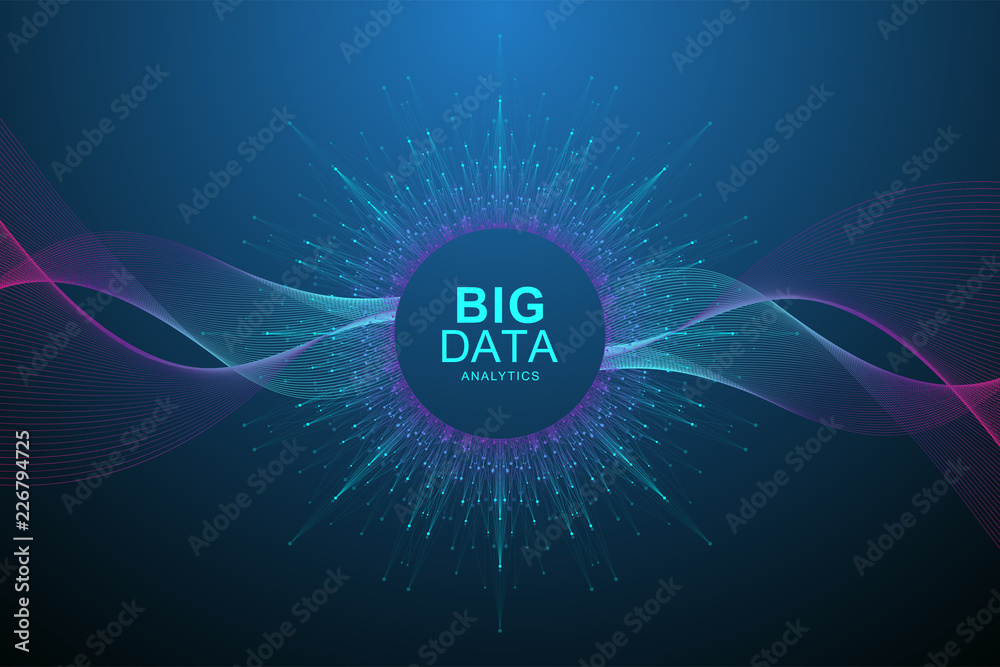 Big data visualization. Graphic abstract background Artificial ...