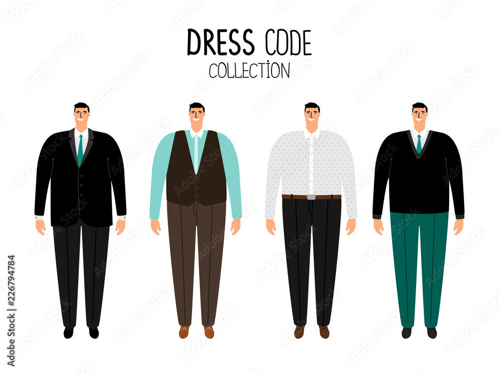Poster Men formal dress code vector illustration – Wall Art | UkPosters