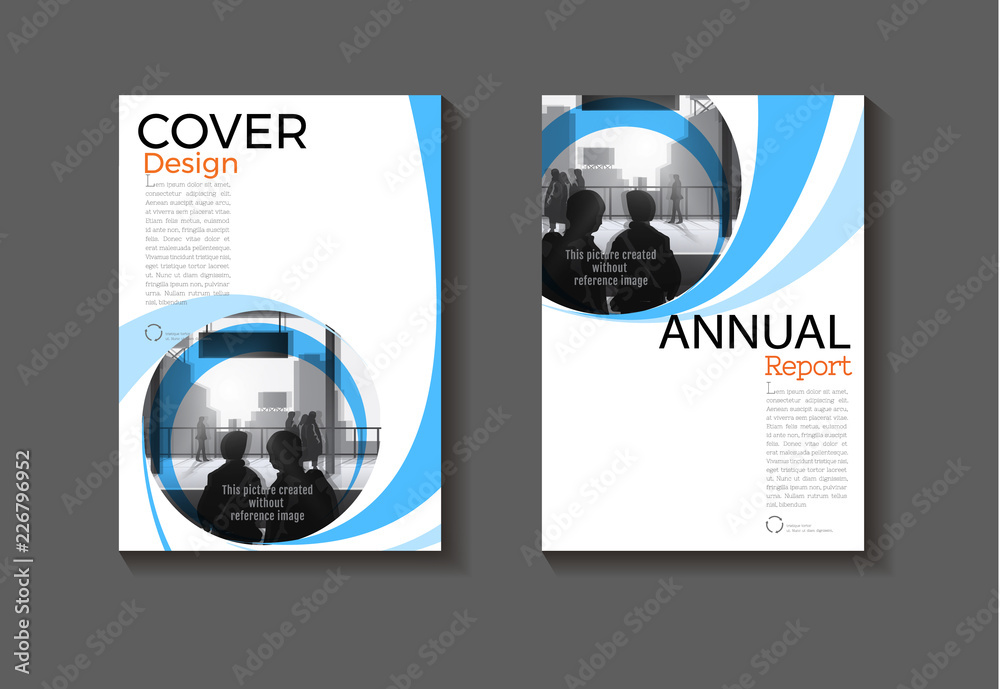 template blue layout cover abstract background design modern book ...