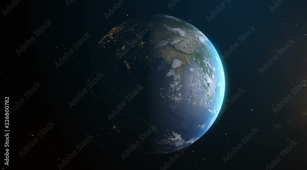 Earth Rotating loop, Epic earth globe from space. The World Spinning ...