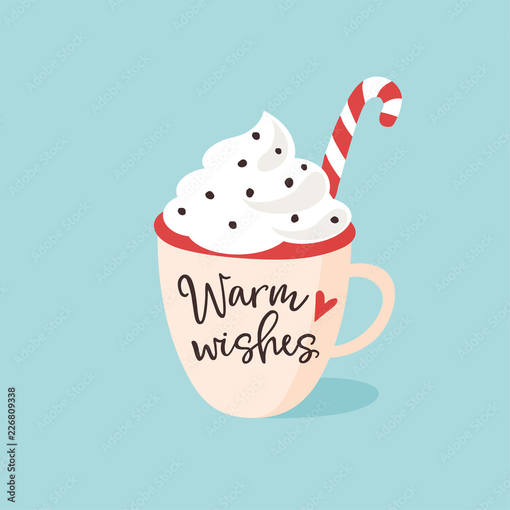 Christmas, New Year greeting card, invitation. Handwritten Warm wishes ...