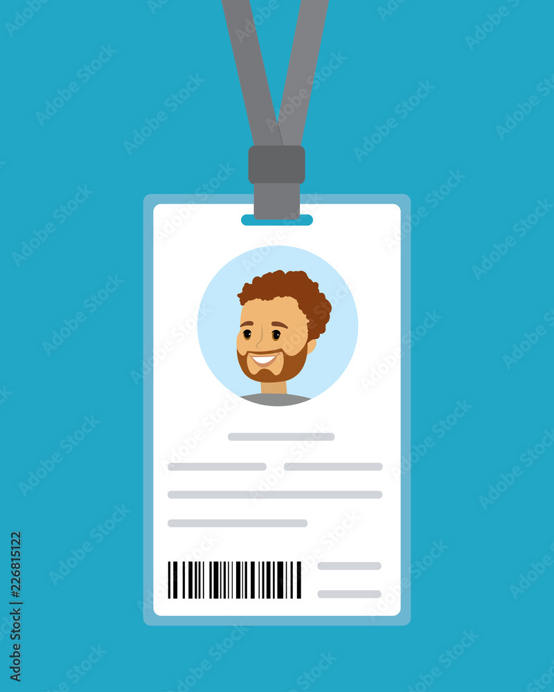 badge of the caucasian male,identification card for businessman Stock ...