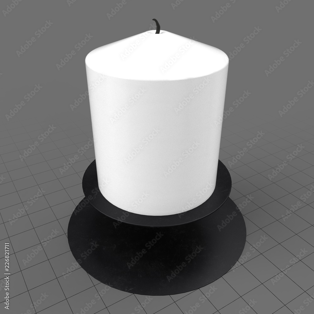 Small candle with holder Stock 3D asset | Adobe Stock