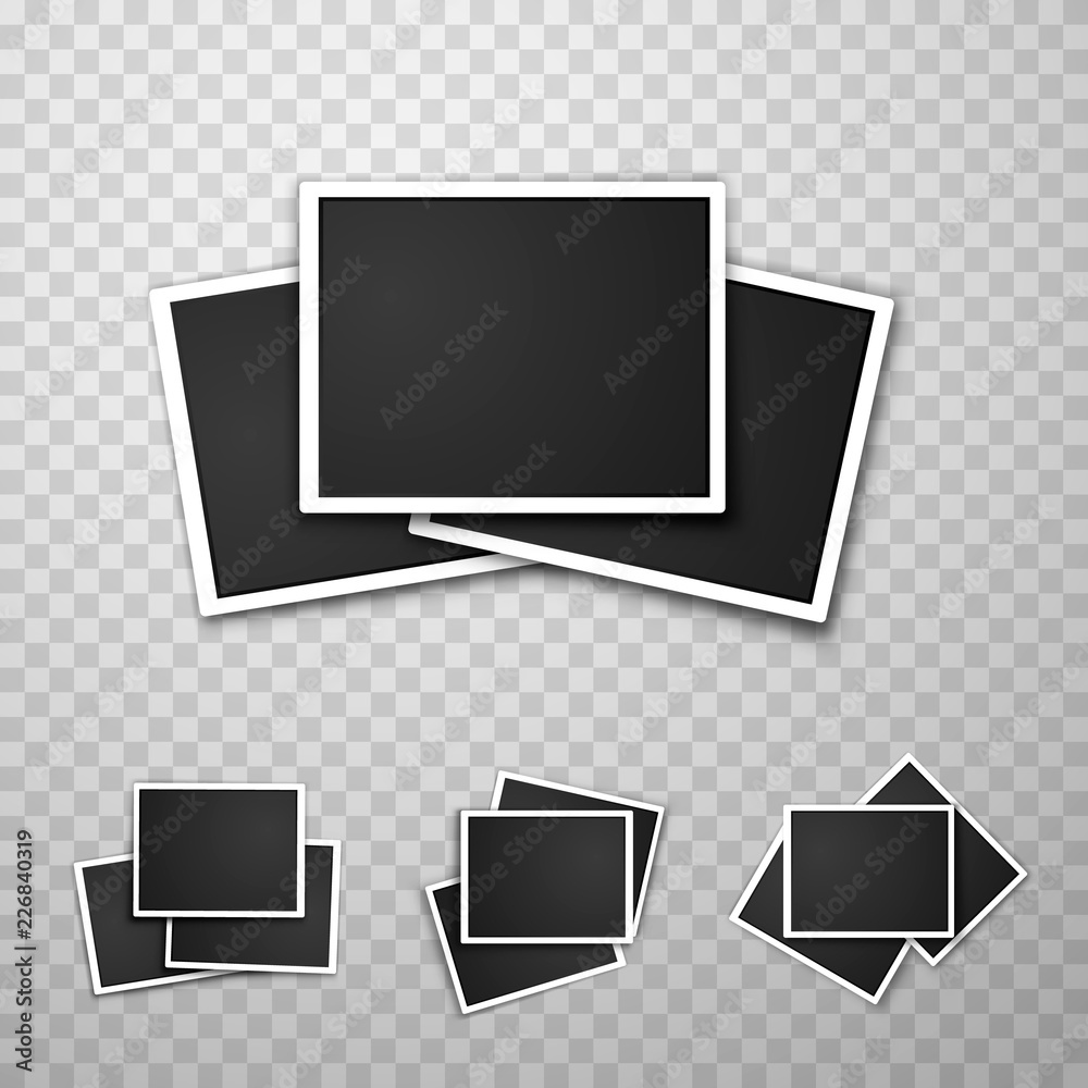 Foto frame collage set collection on the transparent background. Vector ...