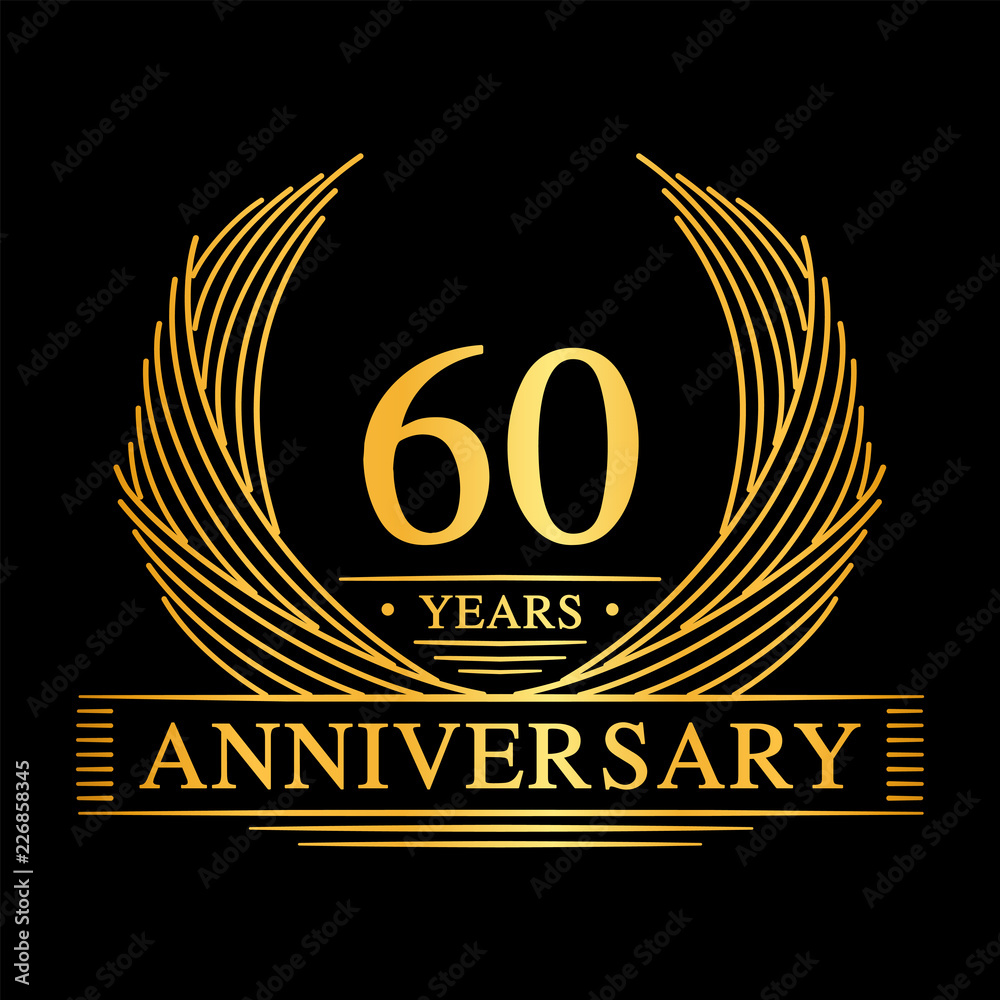 60 years design template. 60th anniversary. Vector and illustration ...