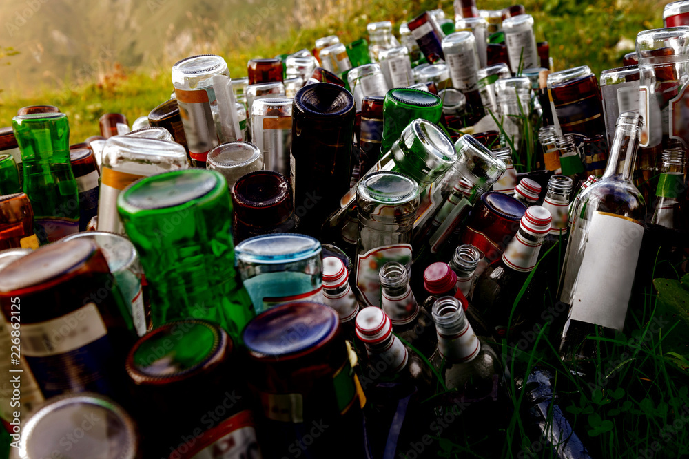 Pile Of Empty Liquor Bottles