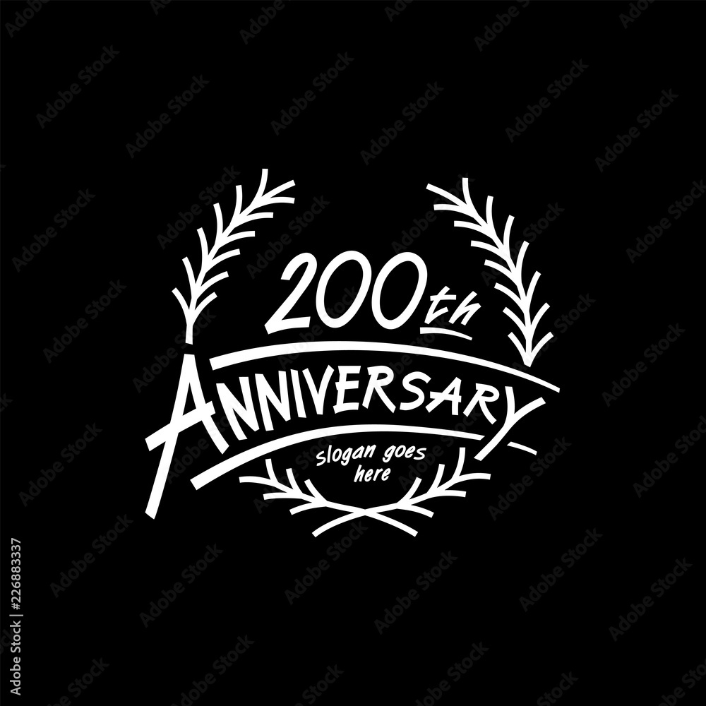200 years design template. Vector and illustration. 200 years logo ...