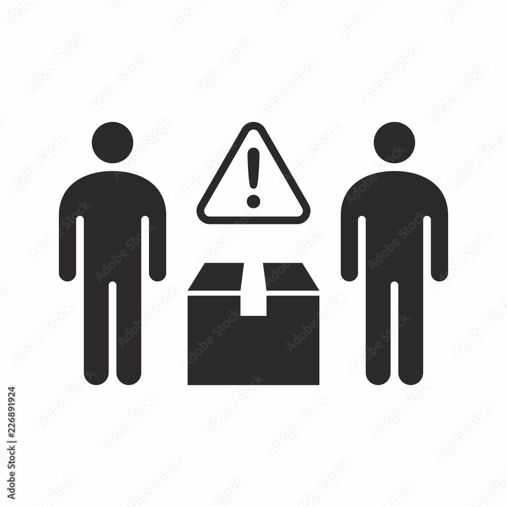 Heavy object. Two person lift required. Vector icon. Stock Vector ...