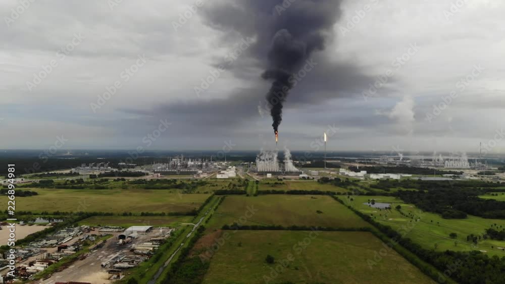 Chemical Plant Conducting Controlled Flaring to Burn Off Excess ...