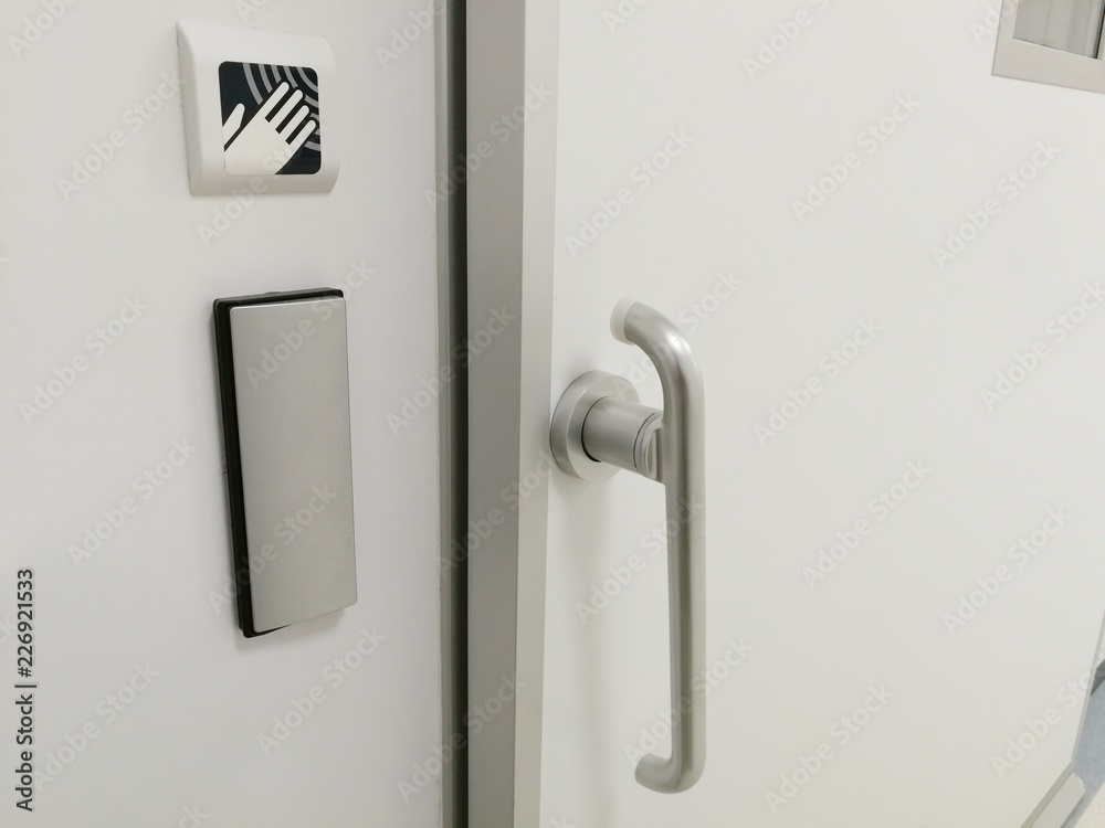 Automatic door Sensor and Button of Operating room Stock Photo | Adobe ...