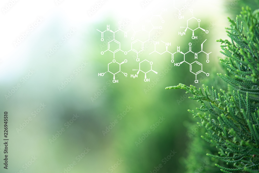 Plants background with biochemistry structure. Stock Photo | Adobe Stock