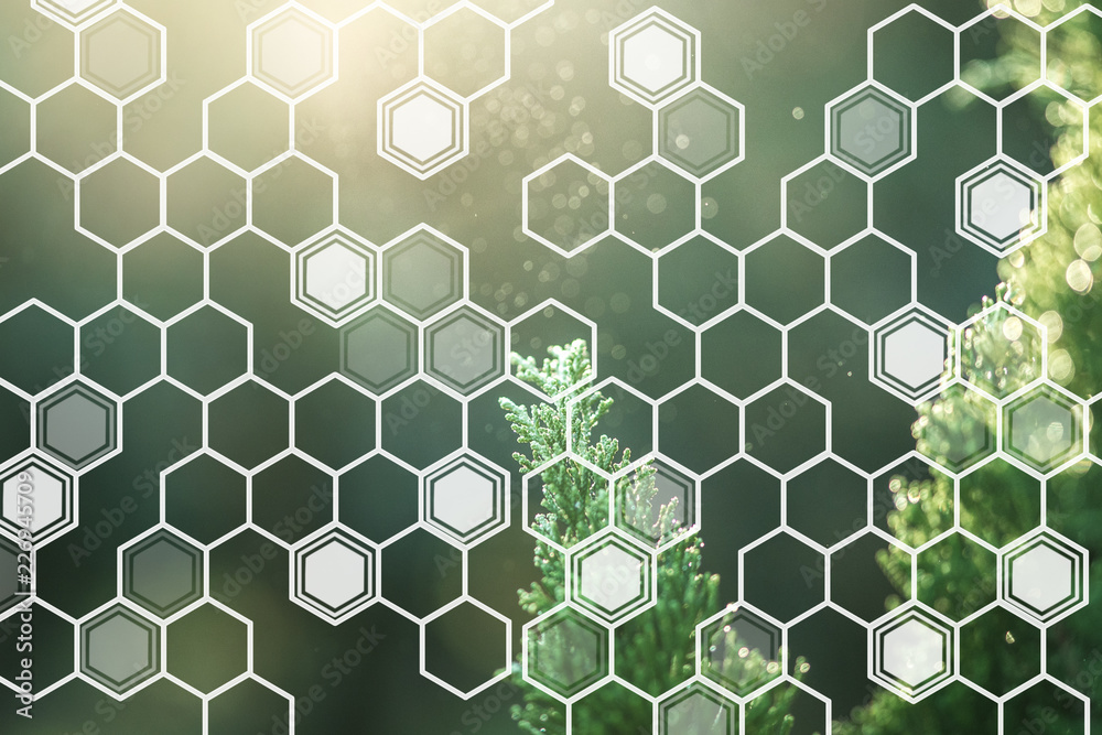 Plants background with biochemistry structure. Stock Photo | Adobe Stock