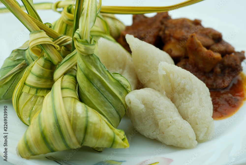 Traditional Malay dish normally serve during Hari raya known as ketupat ...