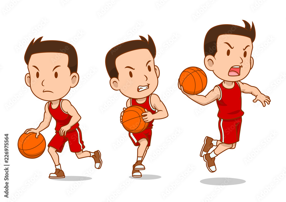 Cartoon character of basketball player. Stock Vector | Adobe Stock