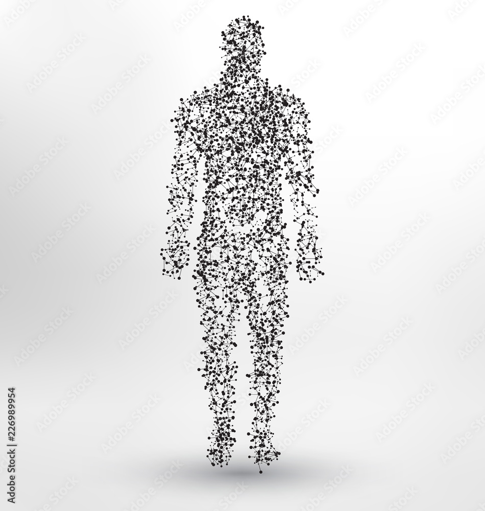 Abstract Molecule based human figure concept - Illustration of a human ...