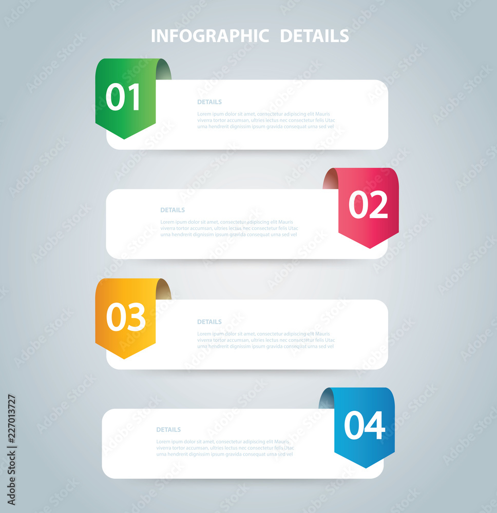 square info graphic Vector template with 4 options. Can be used for web ...