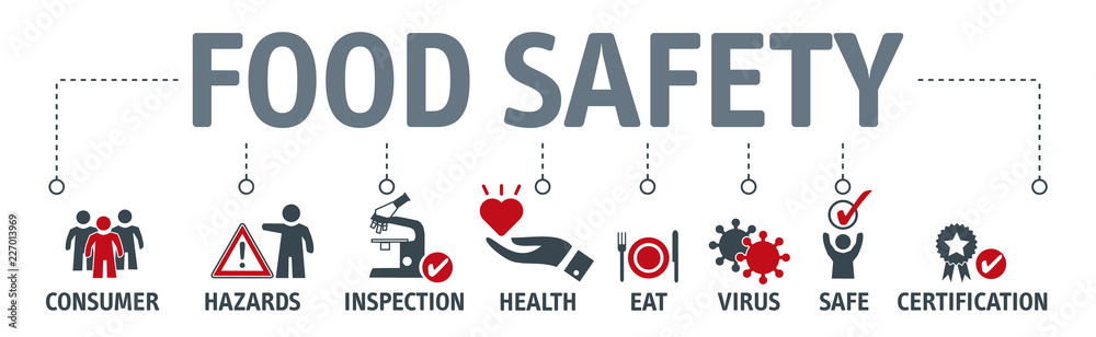 Food safety banner concept. Vector illustration Stock Vector | Adobe Stock