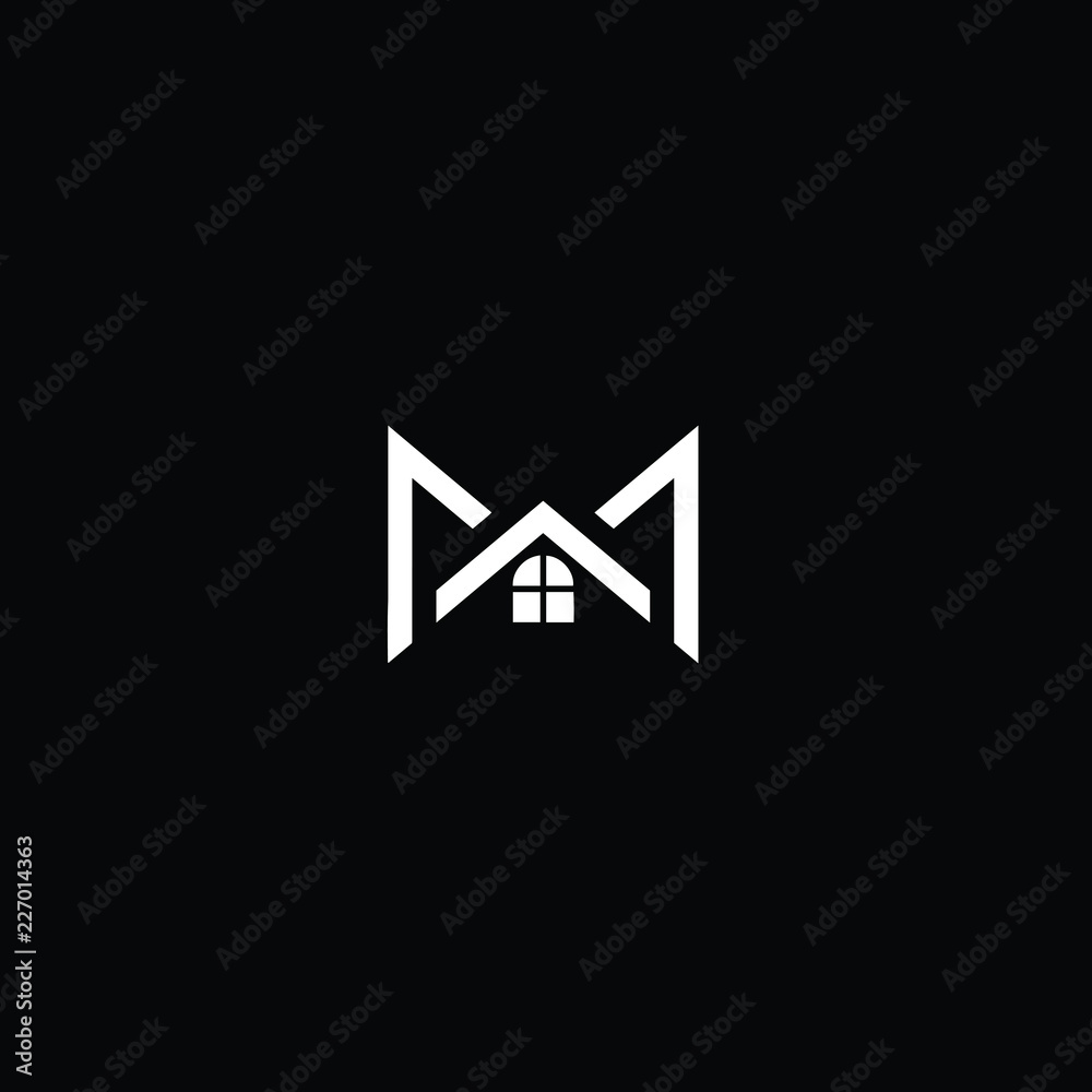 Minimal Solid Real Estate Letter M House Logo Design Using Letter M In ...