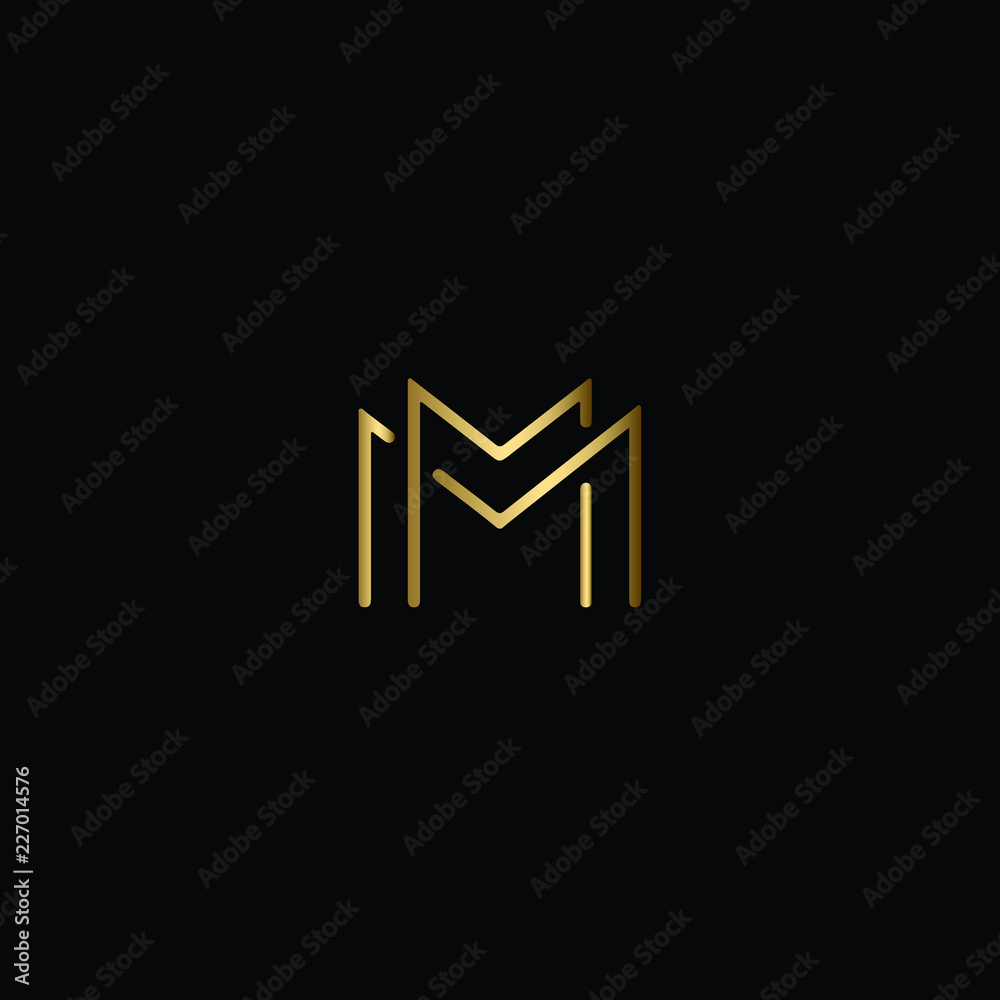 Letter M Logo Design, Creative Minimal M Logo Design in Gold and Black ...