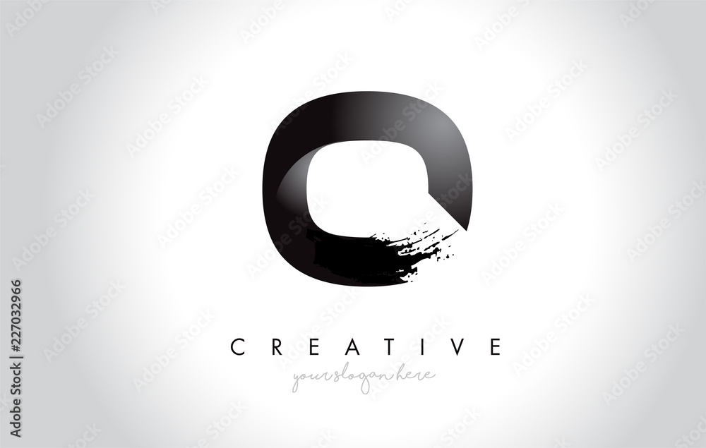 O Letter Design with Brush Stroke and Modern 3D Look. Stock Vector ...