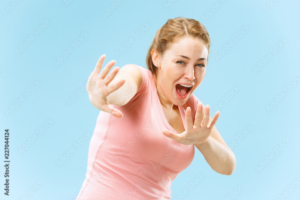 I'm afraid. Fright. Portrait of the scared woman. Business woman ...